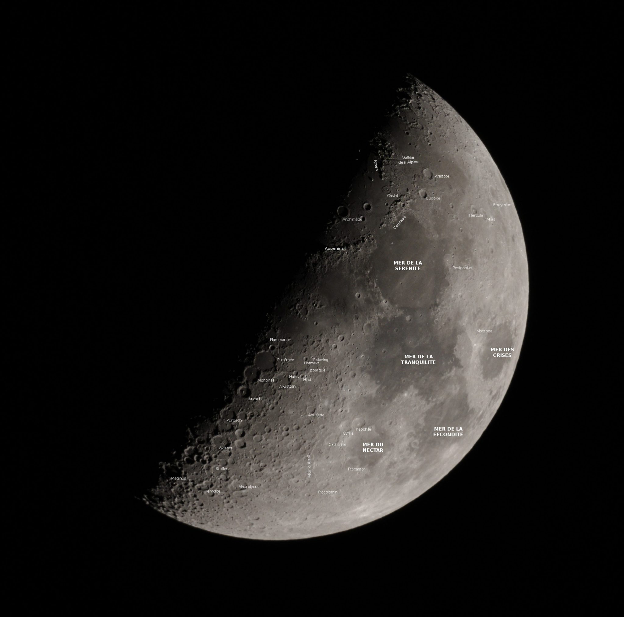 Premier quartier de Lune - Astrosite